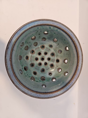 VTG Colander Ceramic Pottery Berry Strainer bowl Plate Artist Signed | eBay