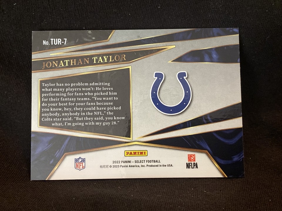 2022 Select Football Turbo Charged Jonathan Taylor TUR-7 Indianapolis ...