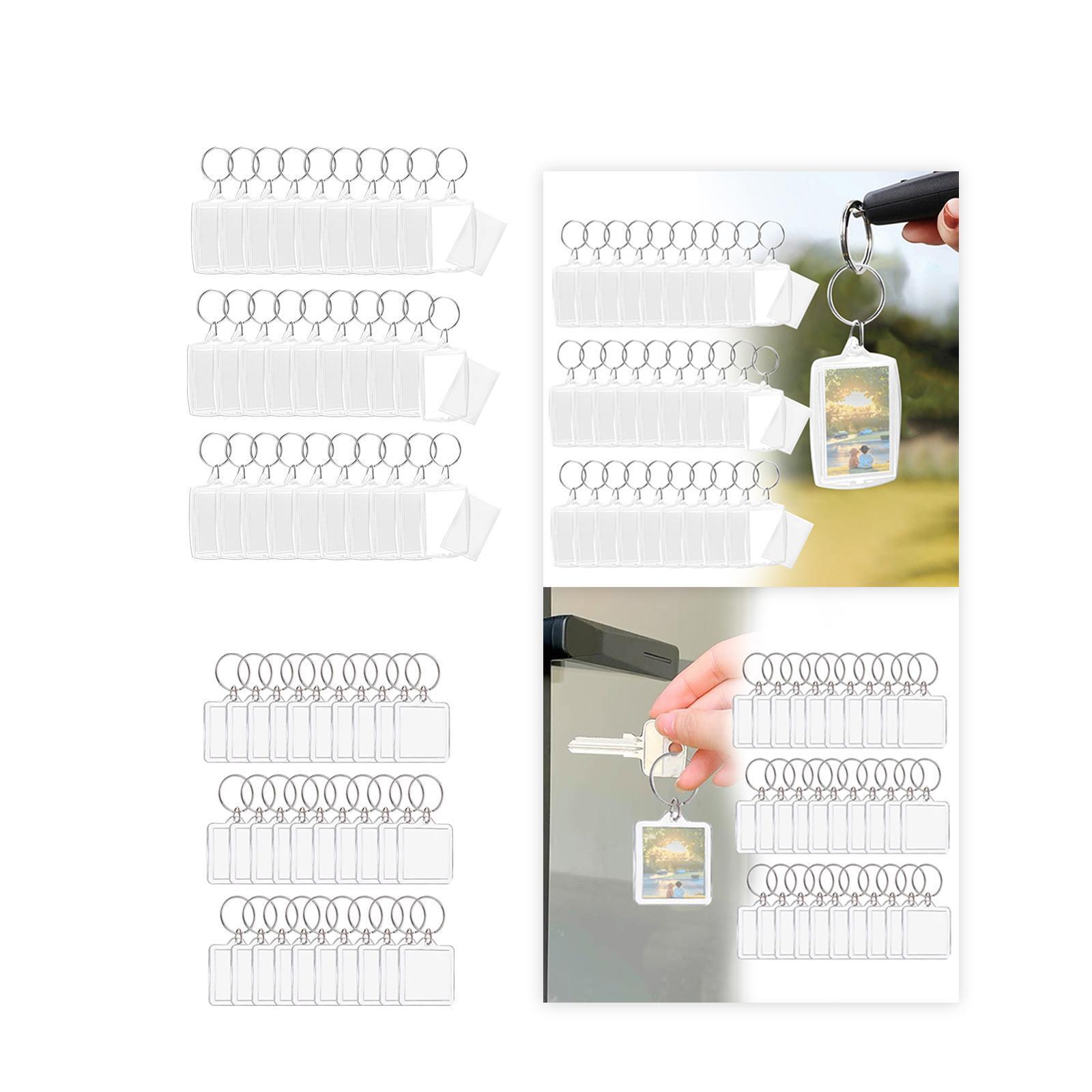 30x Acrylic Photo Keychain DIY Picture Frame Keychain for Family ...