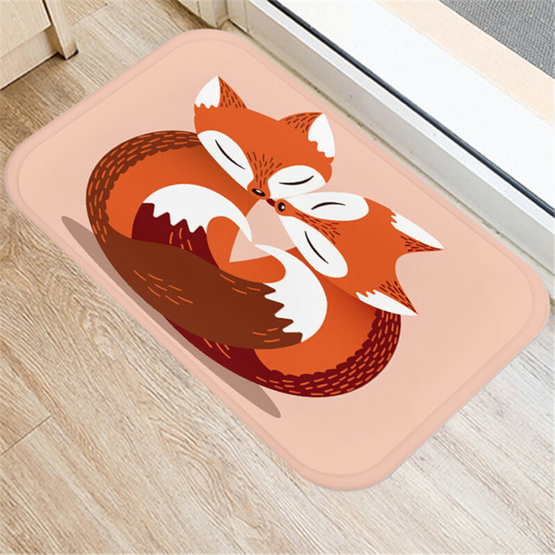 Cartoon fox Door Mat Indoor Hallway Balcony Mats Velvet Living Room ...