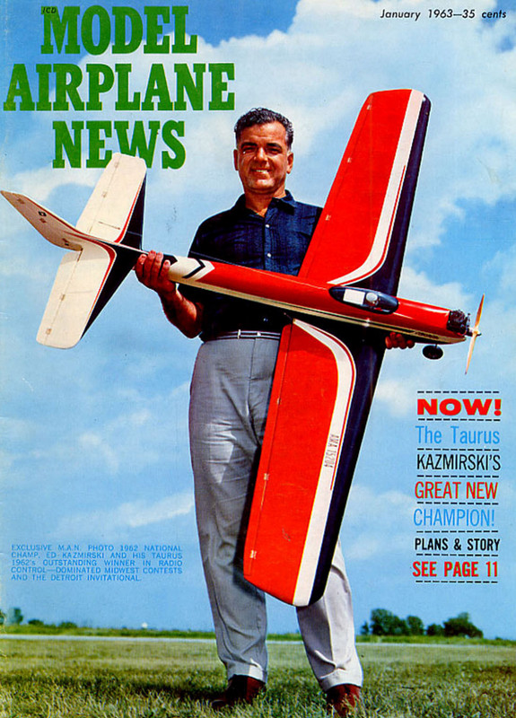 TAURUS PLANS to Build Kazmirski's 1962 RC Pattern Champion Model Plane ...