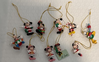 Disney miniature Christmas tree ornaments a lot of 10 mini Mickey ...
