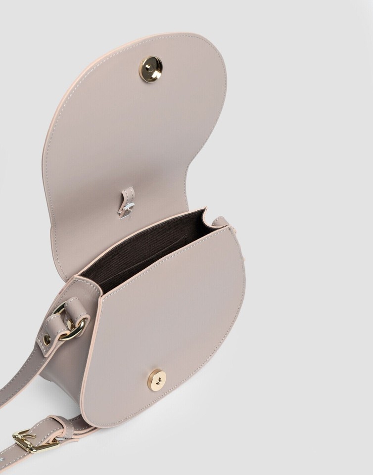 8 by YOOX ROUND small leather Shoulder Bag purse Italy magnetic flap | eBay