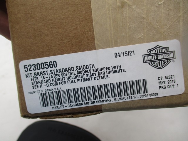 Genuine OEM Harley Davidson Backrest Pad Standard 52300560 for sale ...