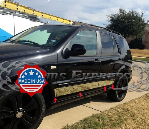 1998-2005 Mercedes ML350 ML320 ML430 W163 Rocker Panel Trim Cover 8Pc 6 ...