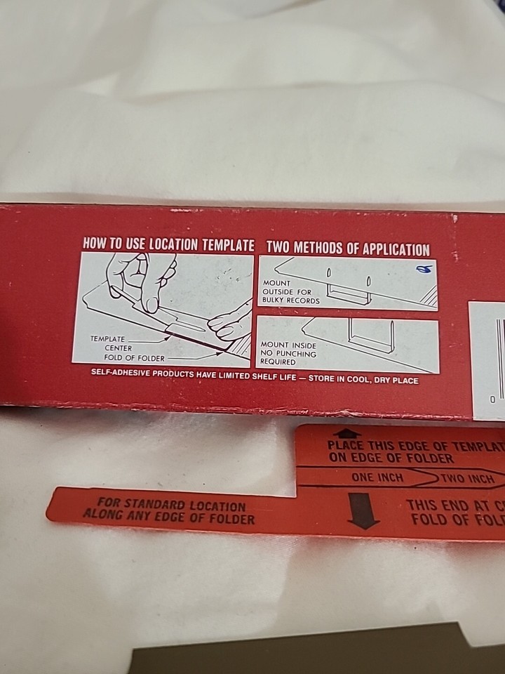 Smead Self Adhesive File Folder Fasteners No. 2ABF w/ Template QTY-55 ...