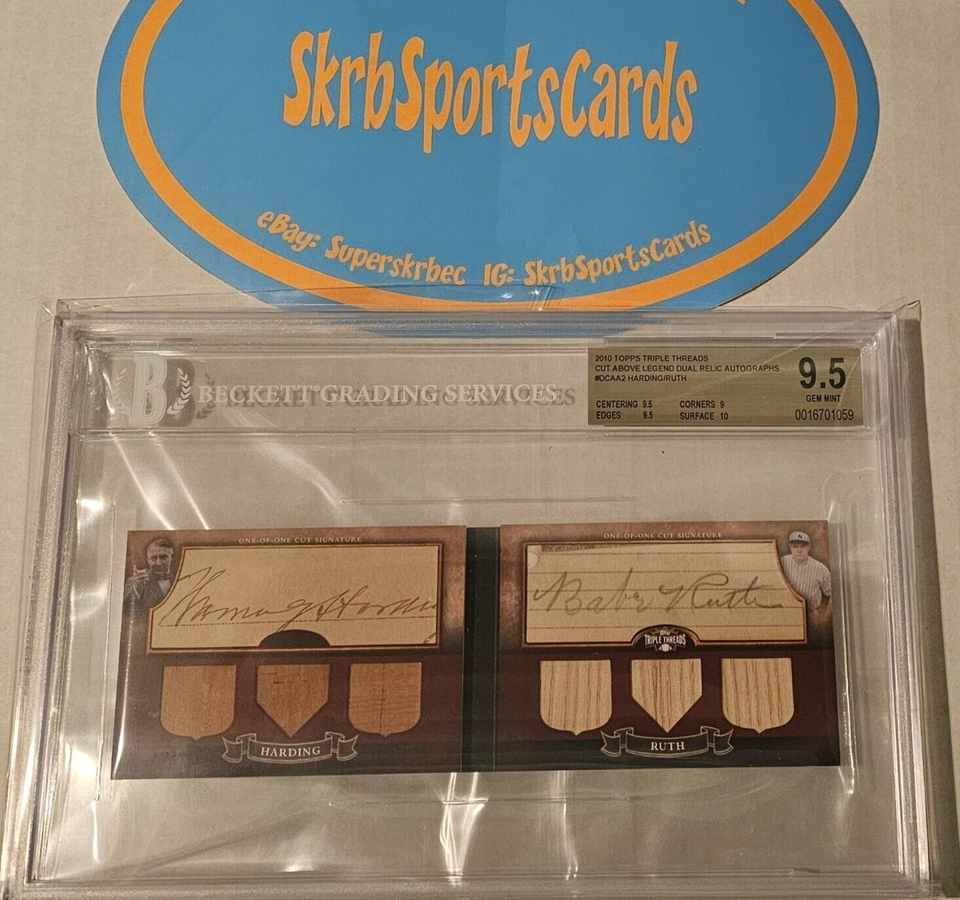 BABE RUTH President WARREN HARDING 2010 Topps Triple Threads Dual Auto ...
