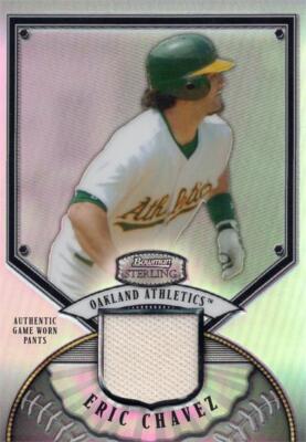 Eric Chavez relic jersey patch baseball card 2007 Bowman Sterling #BSEC ...