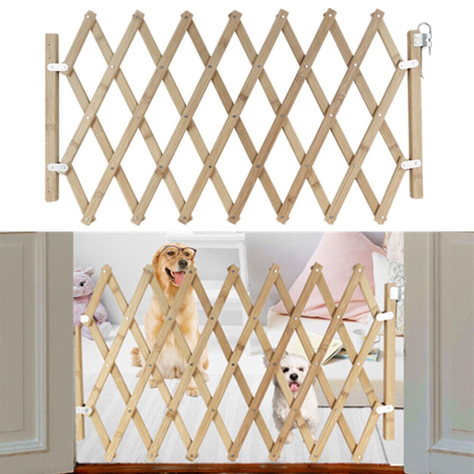 Expandable Accordion Dog Gate Wooden Pet Folding Fence Isolation ...