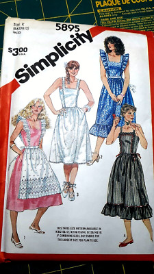 Vntg 1983 Simplicity Uncut Sewing Pattern Sundress, Prairie Size K (8 ...
