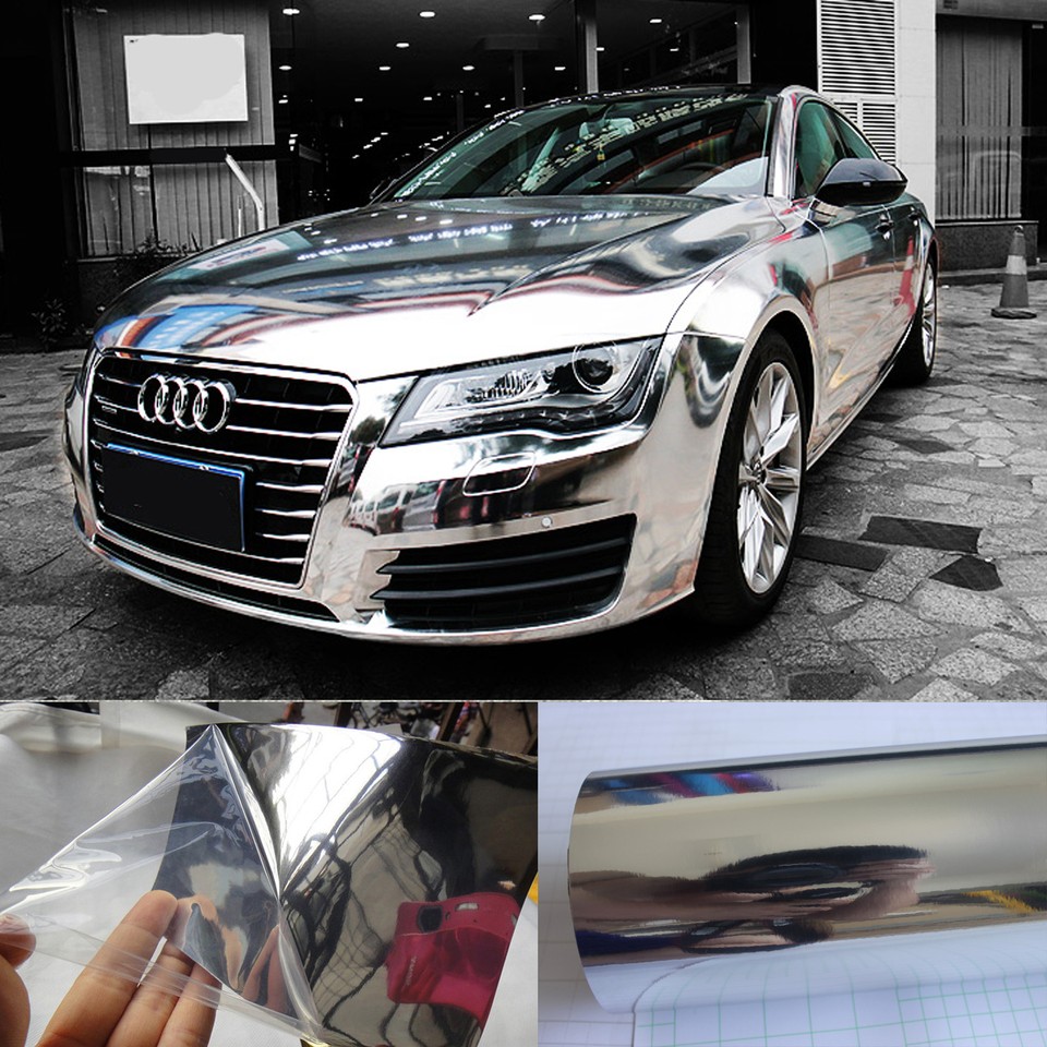 Smooth Car Mirror Chrome Vinyl Wrap Decal Decors Film Sticker Bubbles ...