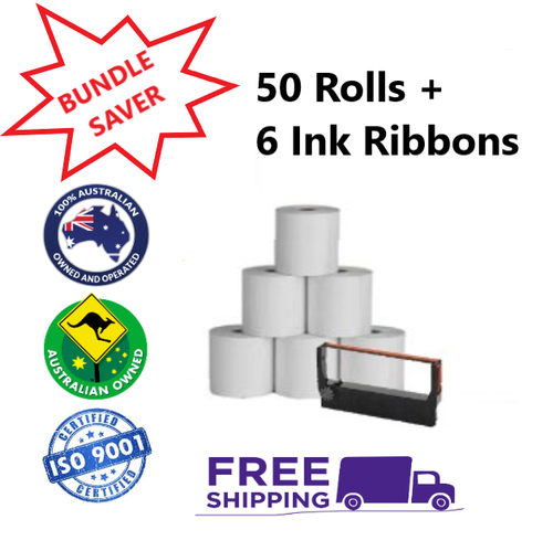 76x76 1 Ply Bond Paper Cash Register + ERC30,ERC34,ERC38Black,Red Ink ...