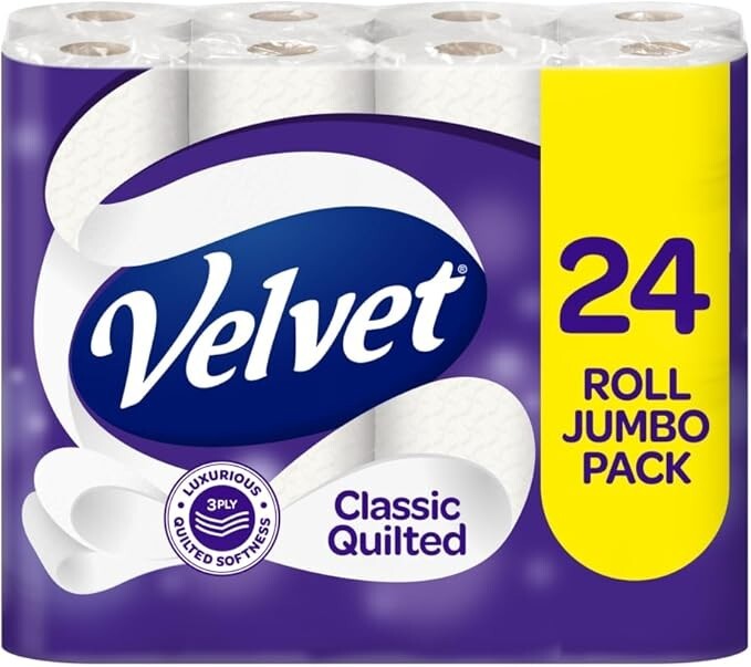 Velvet Classic Quilted Toilet Tissue 24 Rolls - Luxuriously Soft | eBay UK
