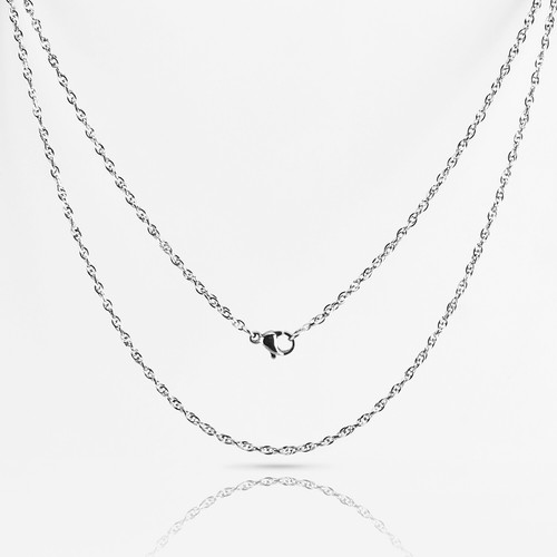 Men Women Stainless Steel Rope Chain Silver Necklace Trendy Durable ...