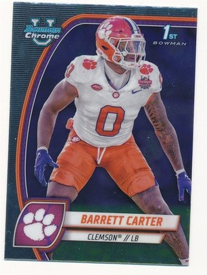 BARRETT CARTER 2024 BOWMAN UNIVERSITY CHROME #19 CLEMSON FOOTBALL MINT ...