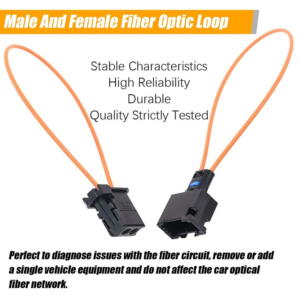 2PCS Car Fiber Optic Loop, Vehicle Female and Male Fiber Optic Bypass ...
