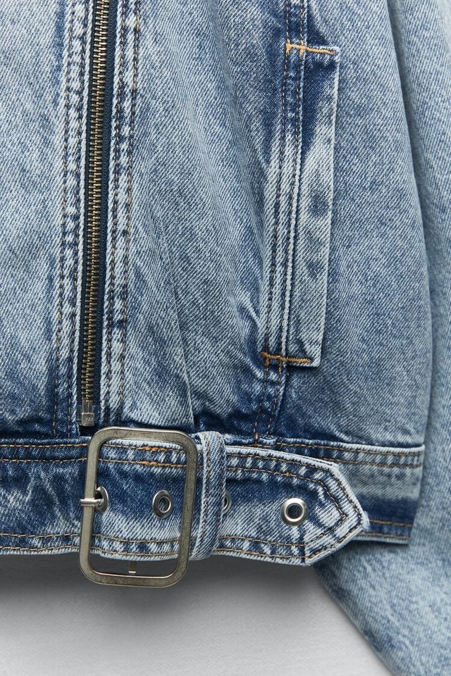 NWT ZARA WASHED EFFECT DENIM JACKET LIGHT BLUE - REF 6164/109 M $90 | eBay