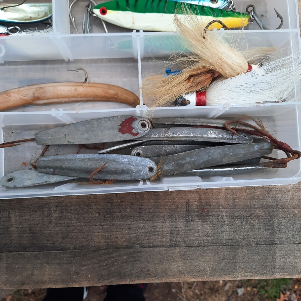 Saltwater Lures,Big Jig Lot In Plano Case,Striper Lures,Diamond Jigs | eBay