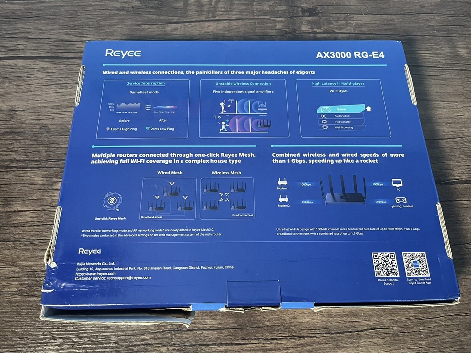 Reyee Dual Band Wi-Fi 6 Router AX3000 (RG-E4) - 3000 SqFt, Coverage ...