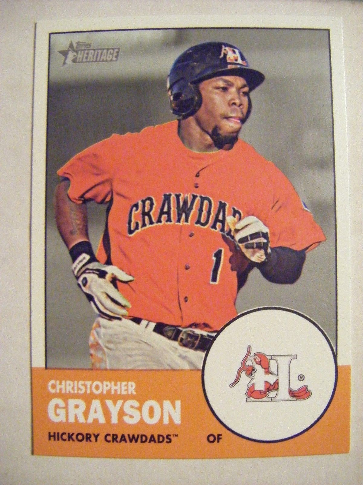 CHRISTOPHER GRAYSON 2012 Topps Heritage Minors HICKORY baseball card ...