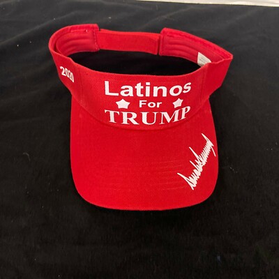 LATINOS FOR TRUMP VISOR DONALD TRUMP AUTOGRAPH copy PRINTED BRIM KAG ...