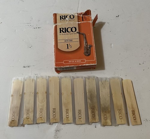 RICO by D'Addario Alto Saxophone Sax Reeds Strength 1 1/2, 10 Reeds ...