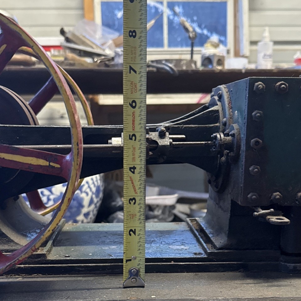 Vintage Live Steam Model Engine Red Flywheels Green Base Cast Iron ...