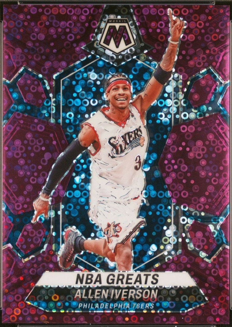 2023-24 Panini Mosaic - NBA Greats Allen Iverson #300 Fast Break Purple ...