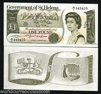 ST.HELENA 1 POUND P-9 1982 QUEEN Elizabeth QE II England BOAT UNC ...