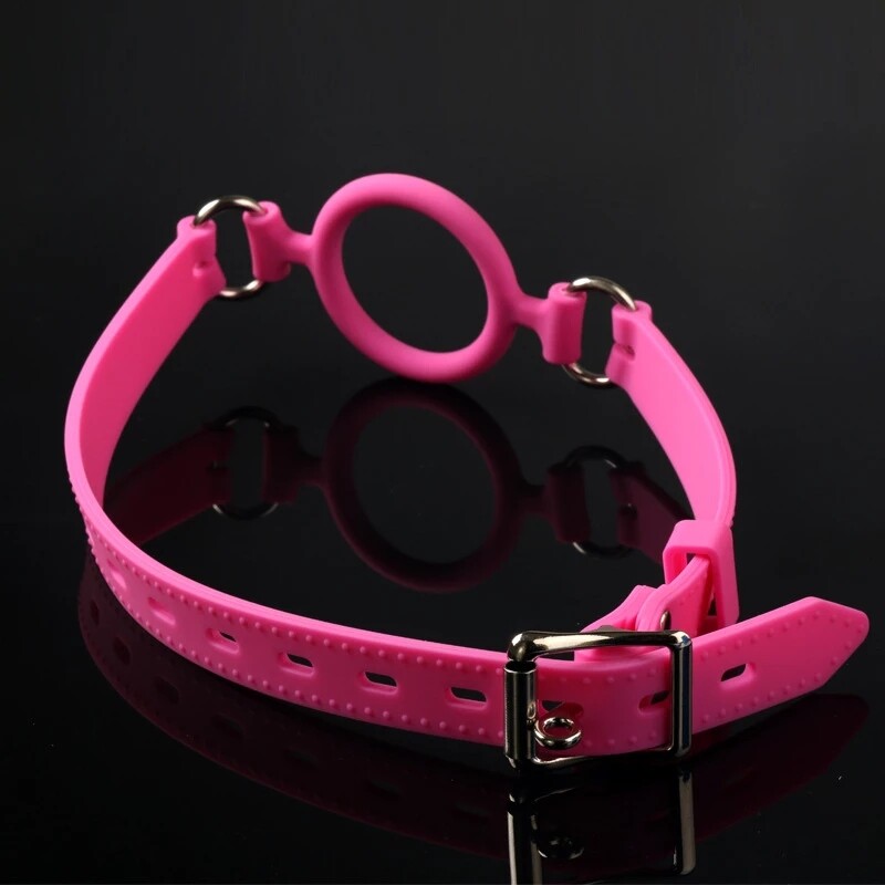 Bondage Full Silicone O-Ring Open Mouth Gag Restraint Head Harness Oral ...
