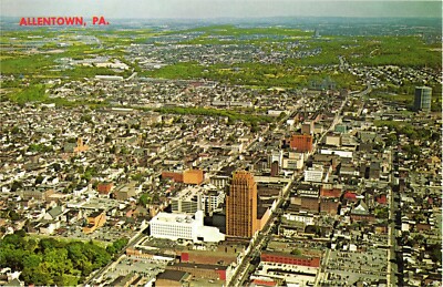 Allentown Pennsylvania Postcard 1960s Aerial View Lehigh County | eBay