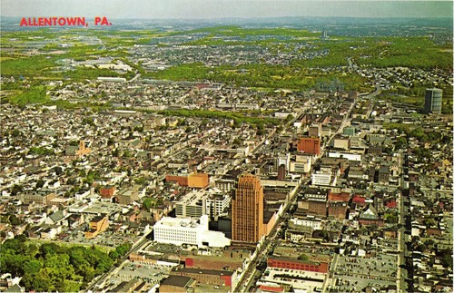 Allentown Pennsylvania Postcard 1960s Aerial View Lehigh County | eBay