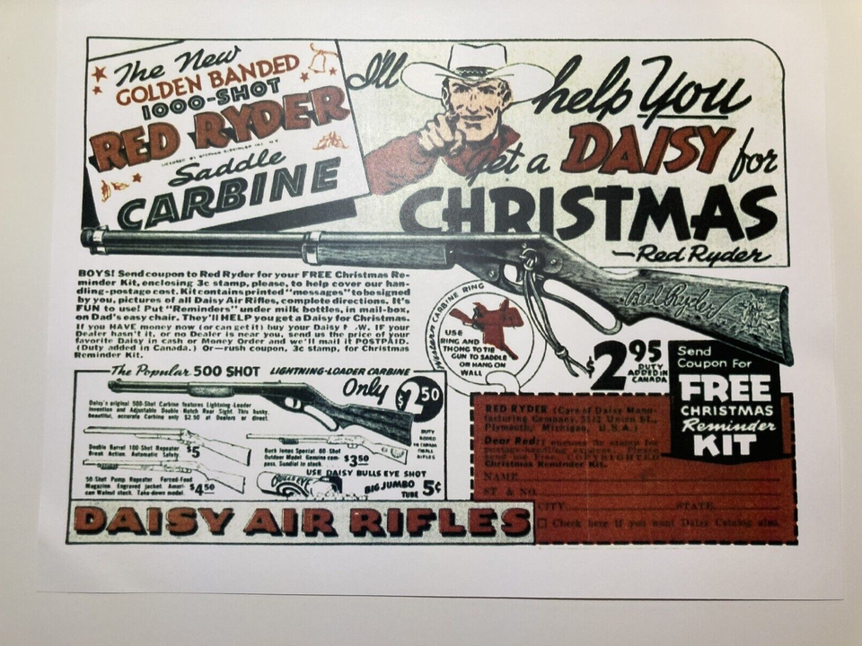 🎄🎅🎄 1983 A Christmas Story Red Ryder Ad Ralphie Leg Lamp Print 🎄🎅🎄 | eBay