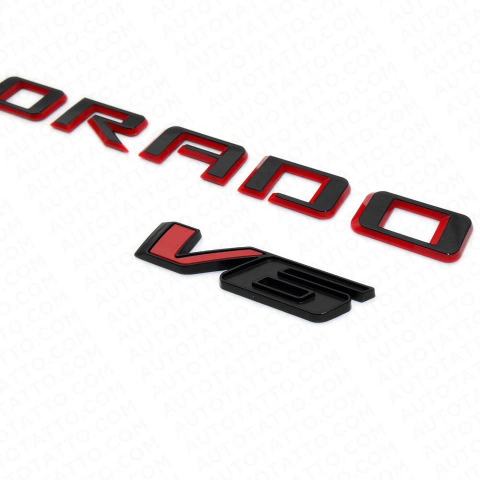 4x 21+ Chevy Colorado V6 Fender & Tailgate Redline Badge 3D Logo Emblem ...