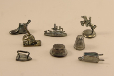 SET OF 8 VINTAGE MONOPOLY METAL PLAYING PIECES TOKENS | eBay