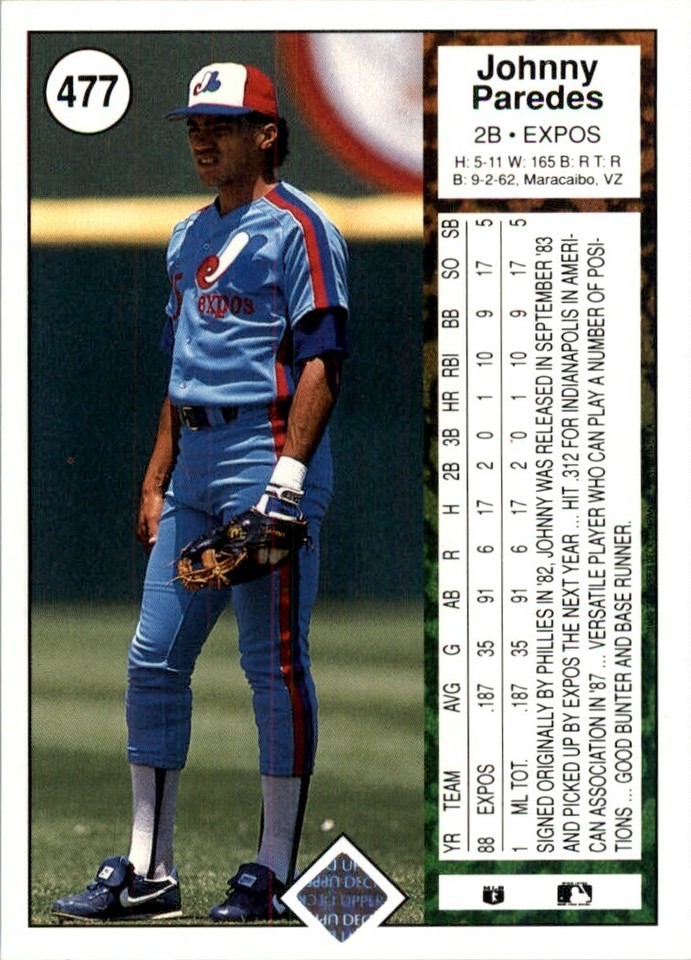 1989 Upper Deck MLB Johnny Paredes #477 | eBay