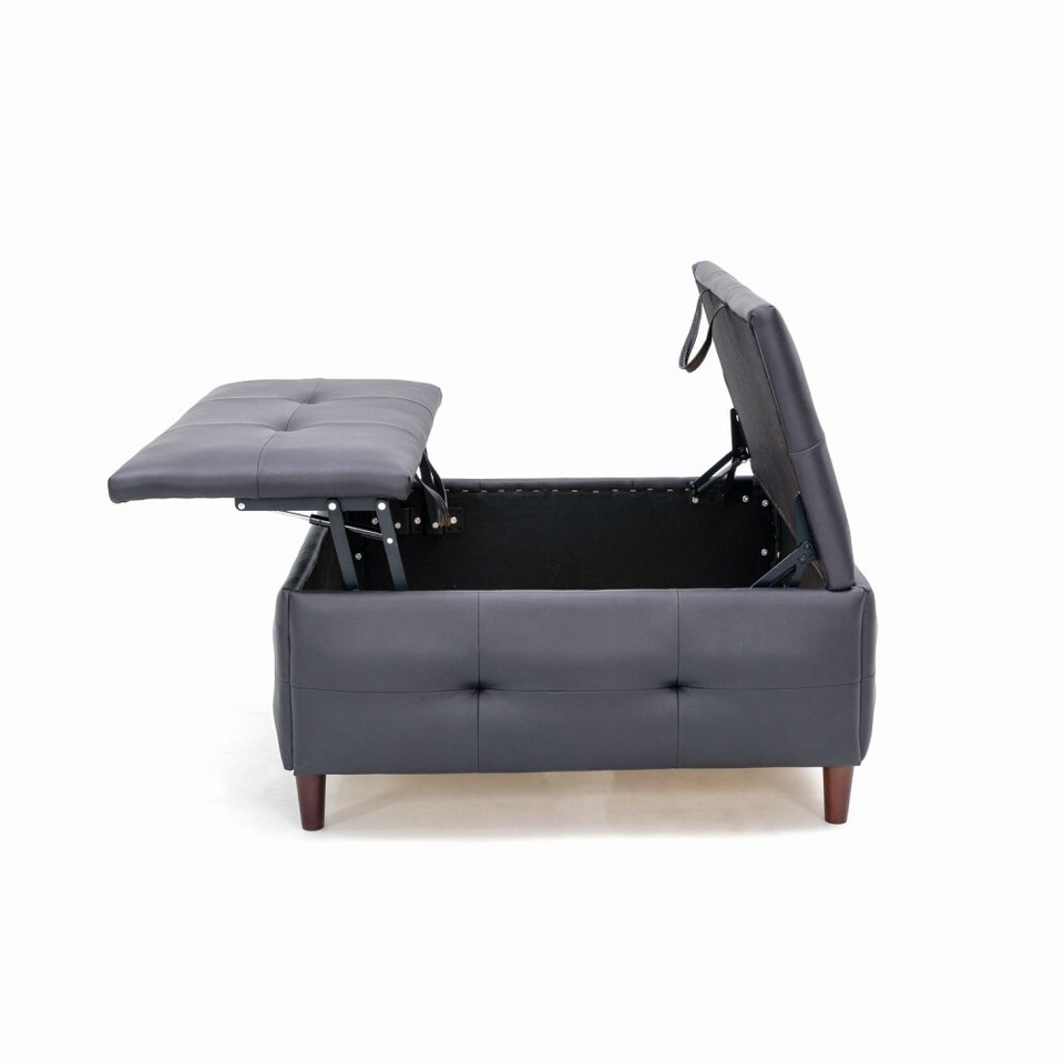 Lift Up Square Storage Ottoman Bench,Upholstered Coffee Table Storage ...