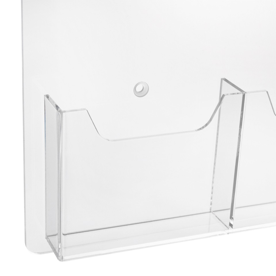 2 Pcs Clear Acrylic Brochure Holder Wall Mount Poster Rack Wall ...