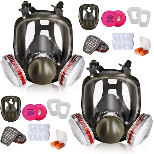 Full Face Respirator Gas Mask - Respirator Mask with Filters for ...