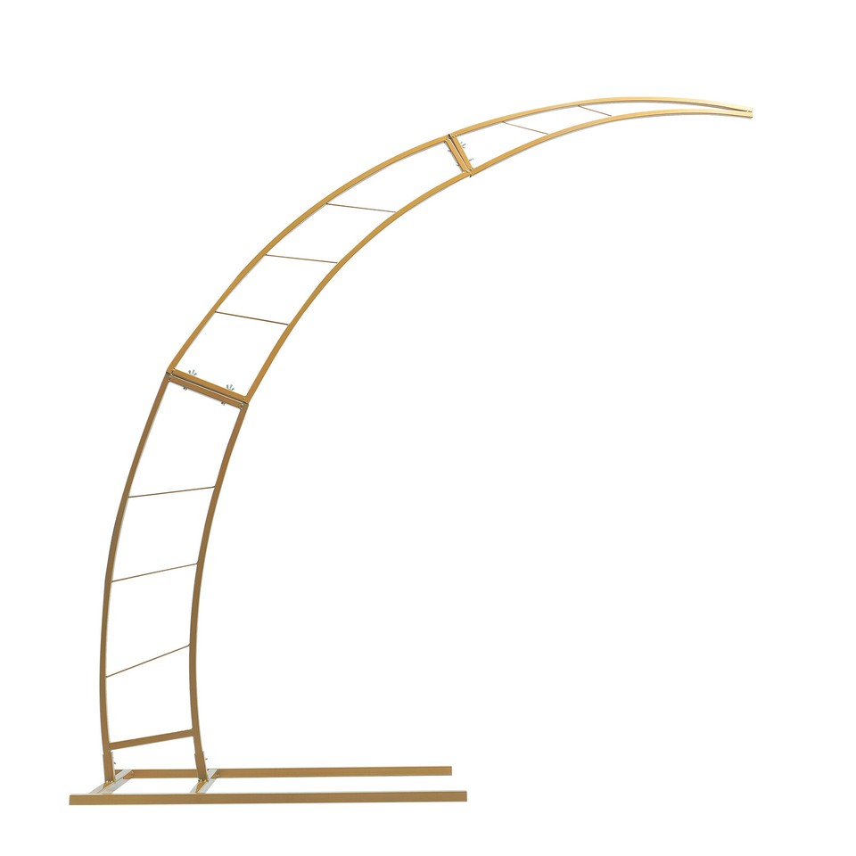 6.5ft Gold Metal Crescent Moon Wedding Arch Stand, Curved Flower ...