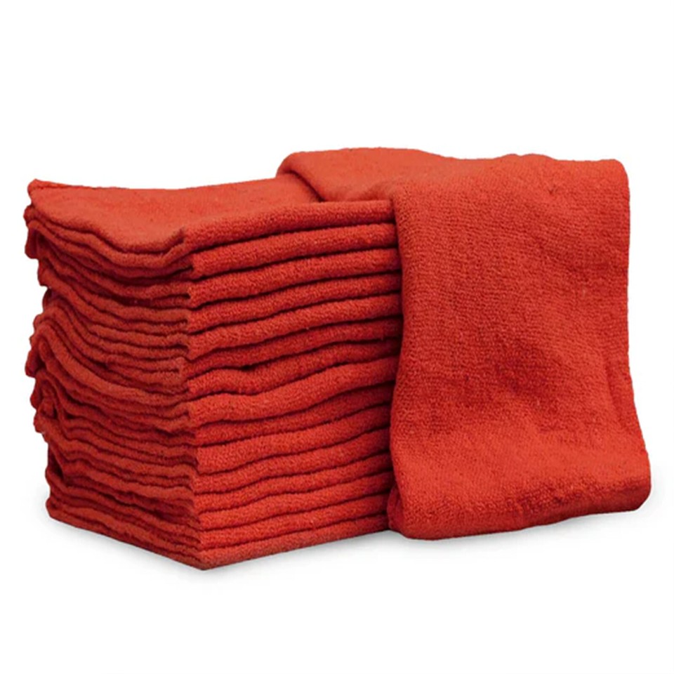 New Industrial A-Grade Red Shop Towels - 13x14 inch Multipurpose ...