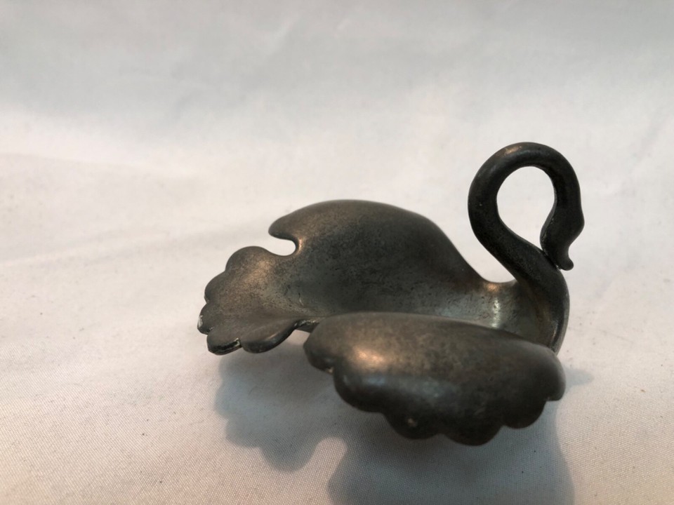 vintage signed early Russel Wright design Pewter Swan nut bowl art deco ...