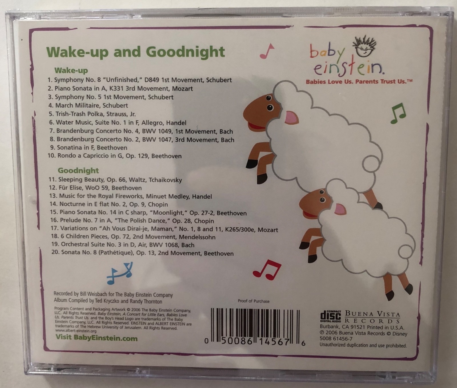 Baby Einstein 'Wake-up and Goodnight' CD Walt Disney (2006) Brand New ...
