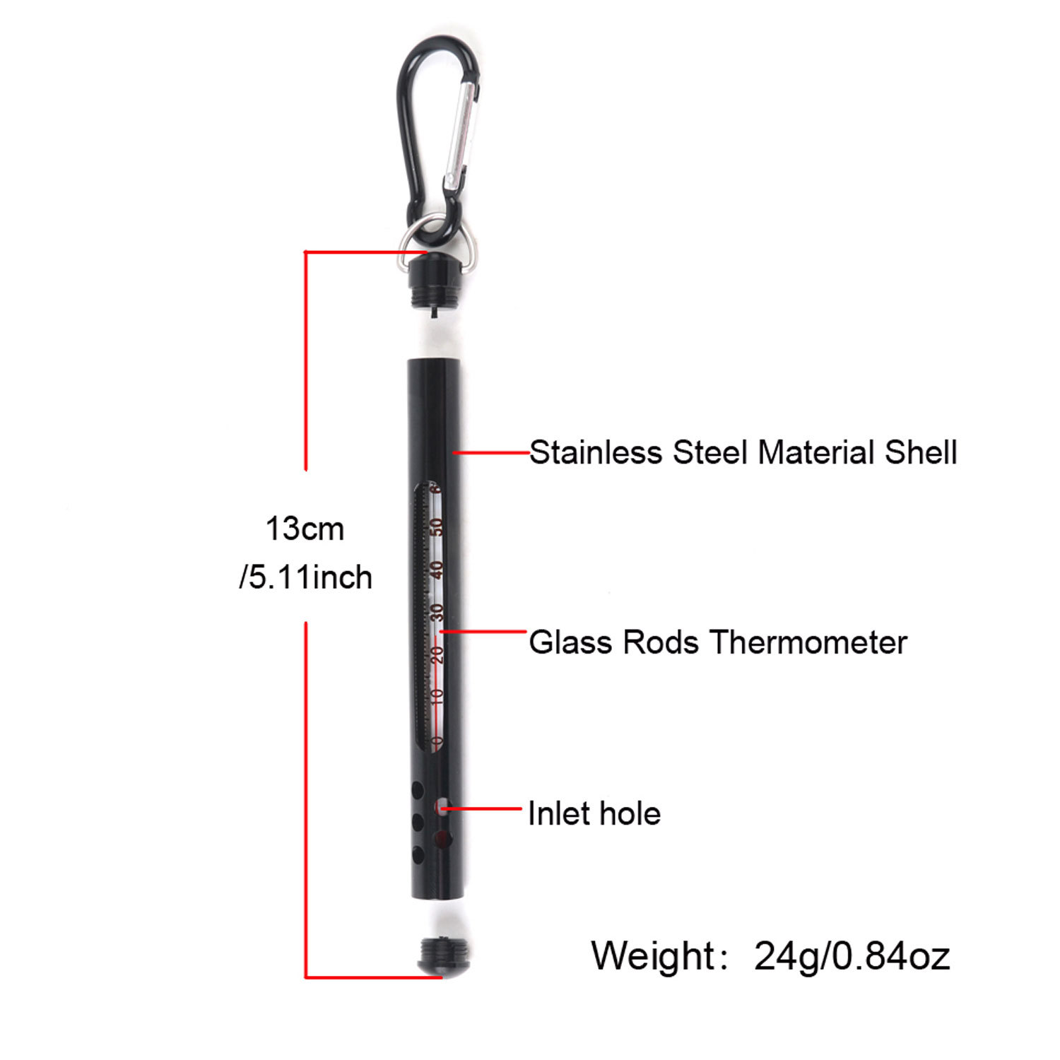 Maxcatch Handy Stream Thermometer Fly Fishing Water Thermometer Black ...