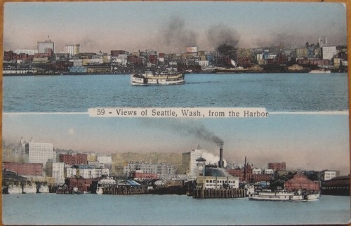 Seattle, WA 1910 Postcard: Two Harbor Views - Washington State Wash | eBay