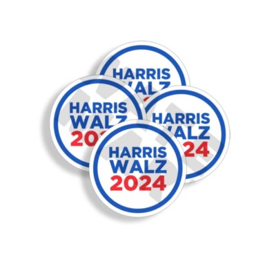 HARRIS WALZ 2024 CAMPAIGN BUMPER STICKER Circle 4 PACK 3 INCH | eBay
