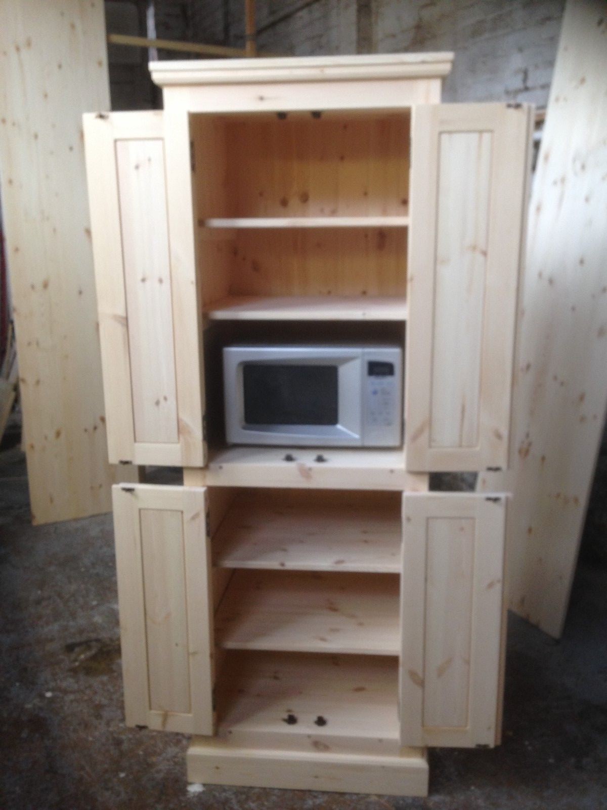 BESPOKE HANDMADE SOLID PINE TALL BOY/KITCHEN LARDER CUPBOARD/PANTRY - UNWAXED | eBay