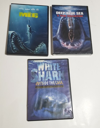 Deep Blue Sea 3-film Collection DVD Saffron Burrows The Meg White Shark ...
