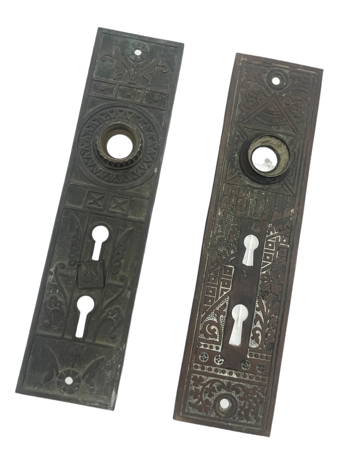 Antique Eastlake Cast Iron Sargent Double Keyhole Backplate Escucheon ...