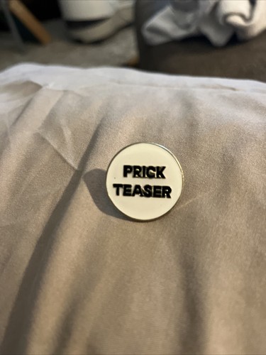 Lapel Hat Scarf Pin “Prick Teaser” Enamel on Metal No Back Holder | eBay